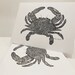 Crab Note Cards 5 Pack Virginia Blue Crab Shape Pen and Ink Original ...