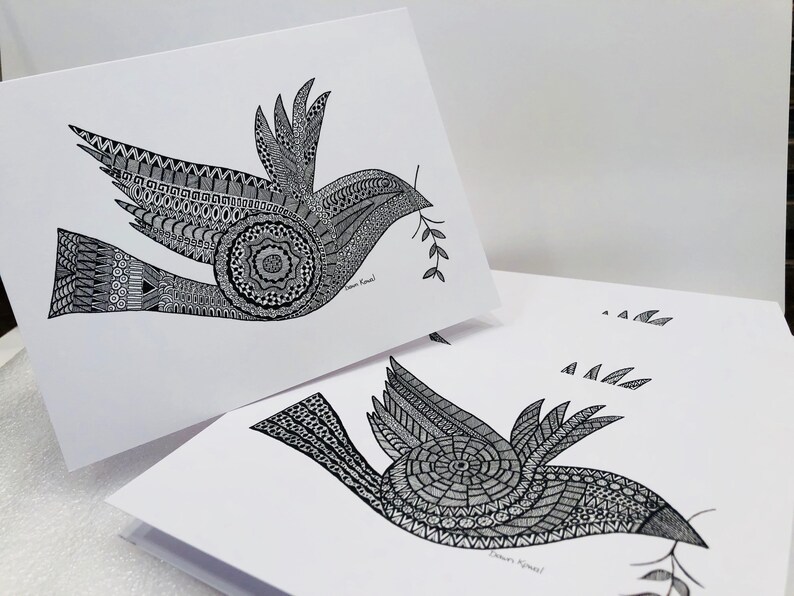 DOVE Note Cards 5 Unique Different Designs Blank Inside Peace on Earth ...
