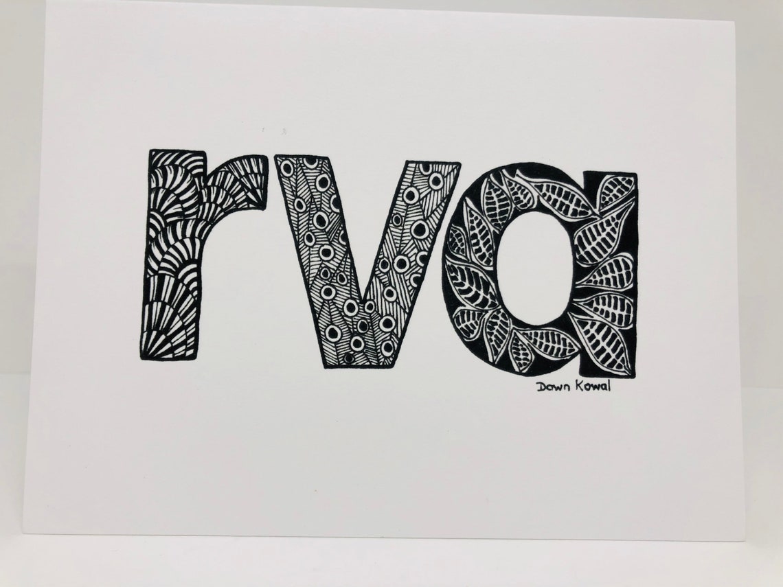 VIRGINIA State Map and RVA Blank Notecards Each One Different Original ...