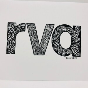 VIRGINIA State Map and RVA Blank Notecards Each One Different Original ...