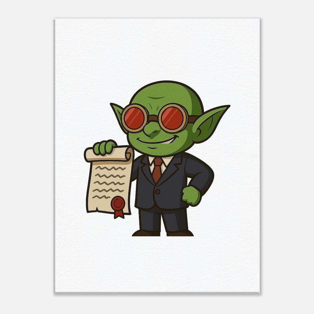 Goblin Executive Canvas Wall Art | Fantasy Office Decor, Mischievous ...