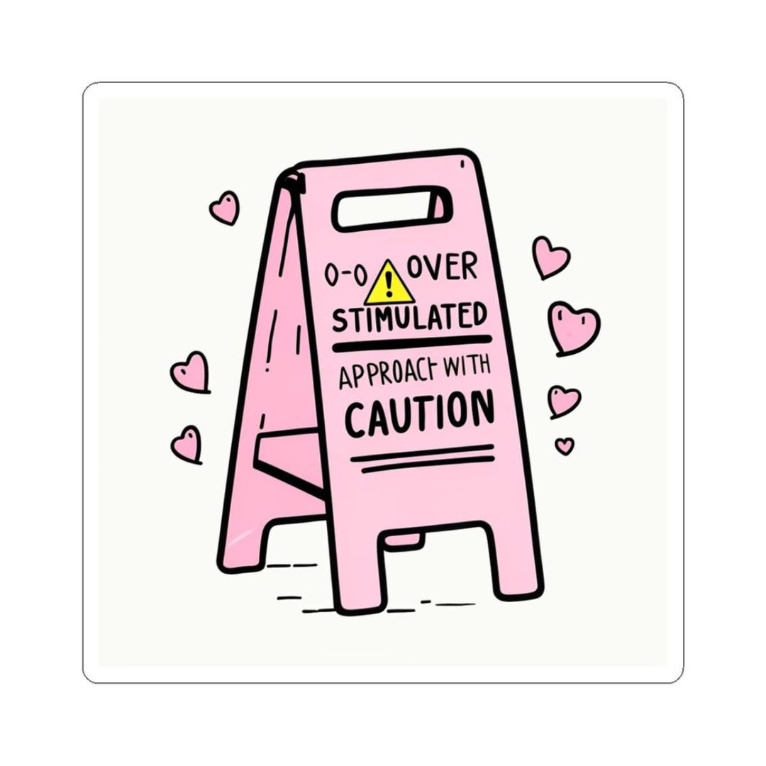 Whimsical Caution Stickers, Cute Laptop Decals, Funny Gifts, Heart ...
