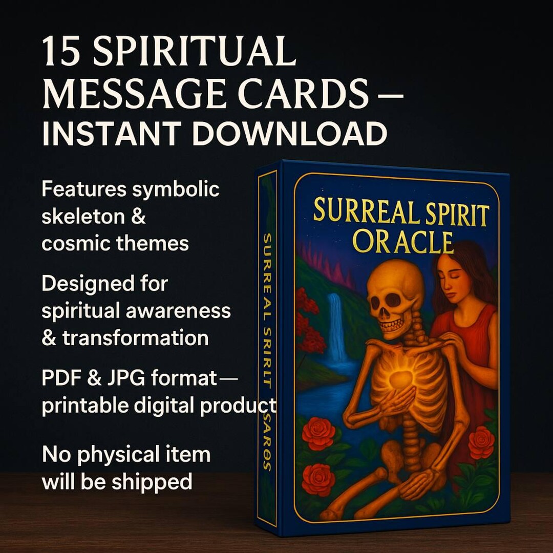 Psychedelic Skeleton Oracle Deck – Printable Tarot-inspired Spirit ...