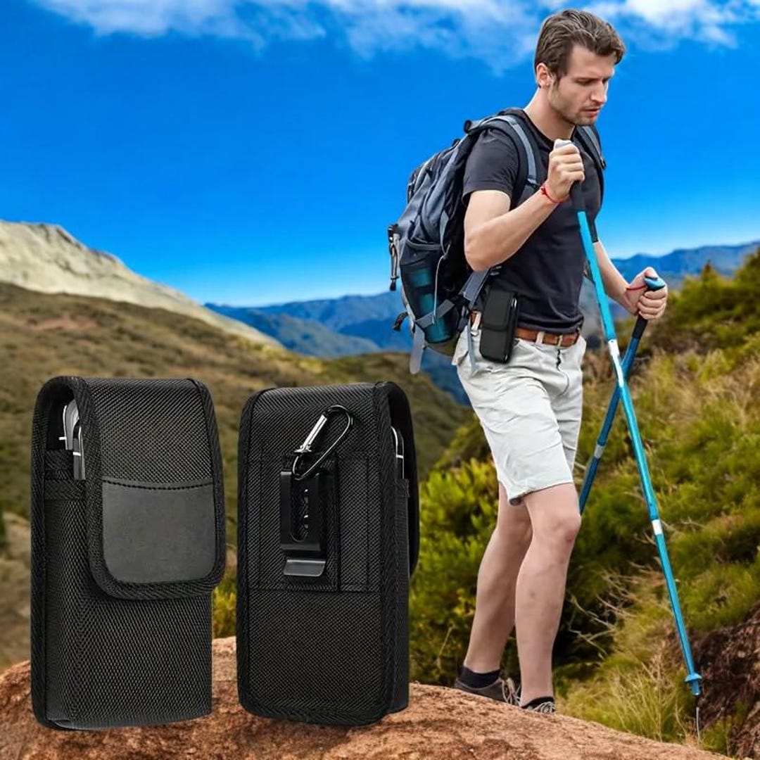 Nylon Phone Pouch Belt Case: Universal 7.5" Dual Pocket - Etsy