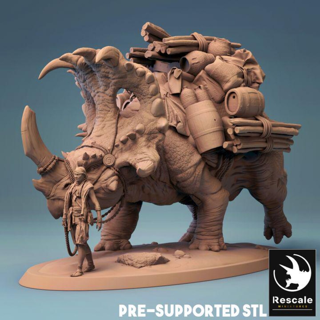 Sinoceratops Prehistoric Beast Miniature (gargantuan) | Rescale Miniatures | Painting D&D ...