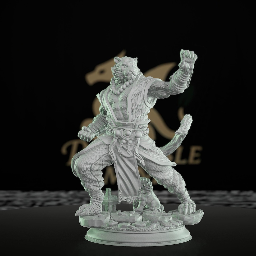 Tabaxi Monk Miniature | Dungeons and Dragons NPC | RPG Tabletop Figure ...