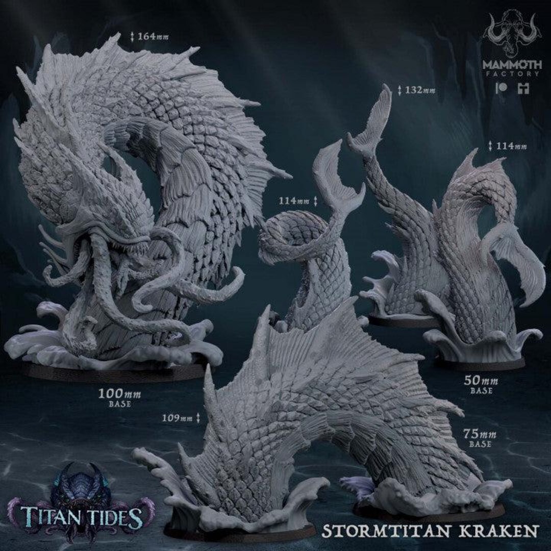 Storm Titan Sea Monster Miniature (gargantuan) | Mammoth Factory ...