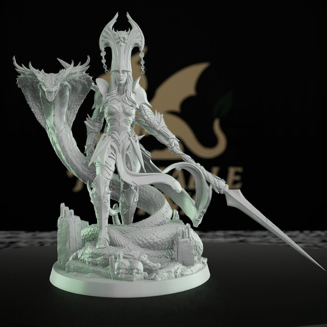 Snake Queen Serpent Ruler Miniature | Medium | Rescale Miniatures | D&D ...