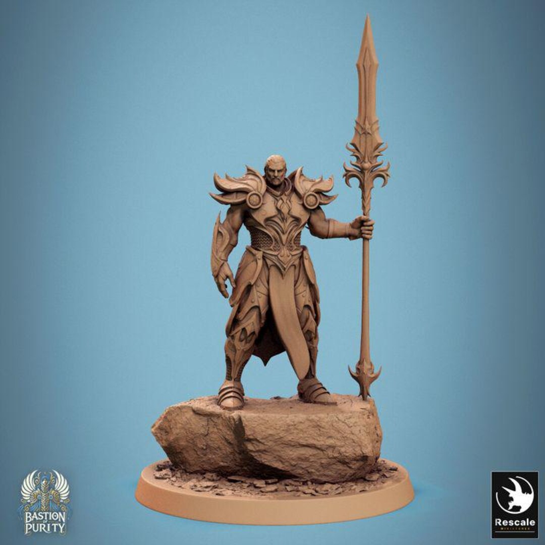 Paladin Commander Spear Miniature (large) | Rescale Miniatures | Painting D&D Tabletop Miniature ...