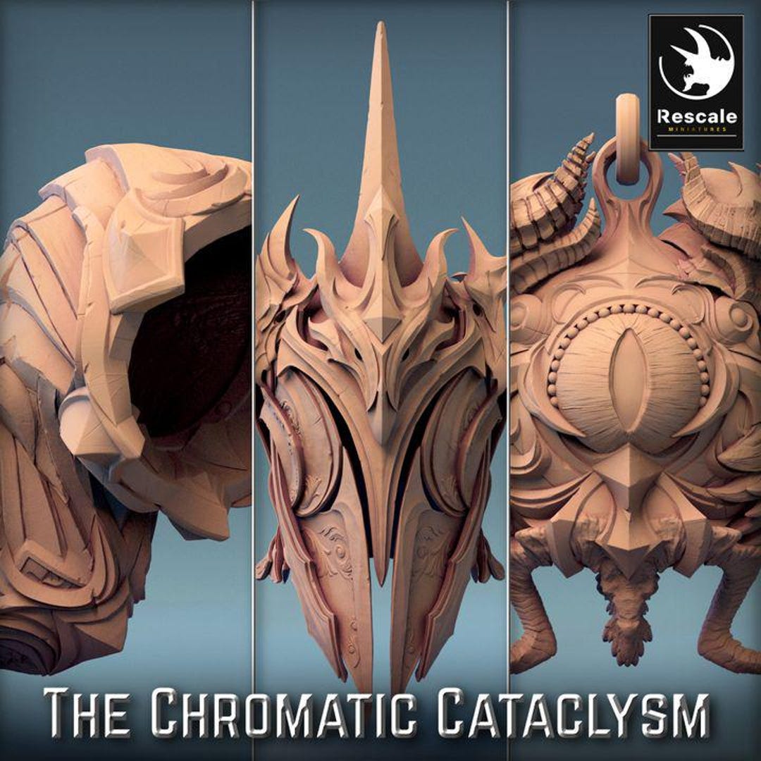 Dragonlord Helm Miniature (colossal) | Rescale Miniatures | Painting D ...