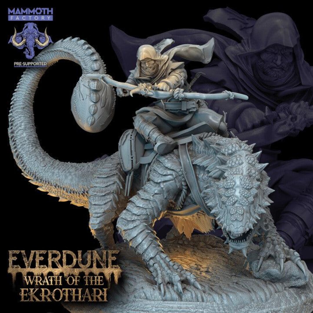 Rekari Sand Drake Mounted Warrior | Large | Mammoth Factory | D&D Dnd ...