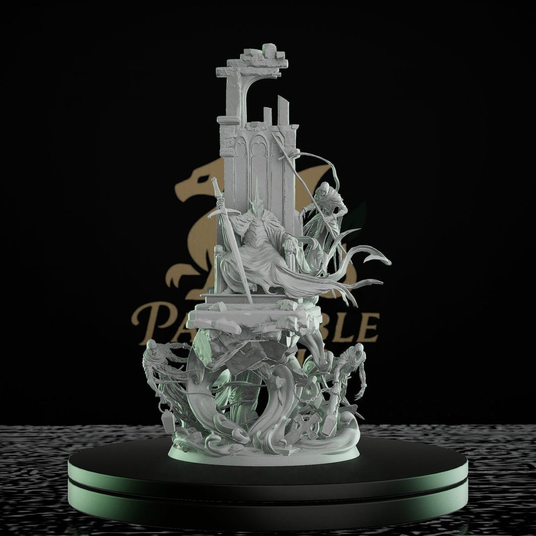 Lich Throne Miniature | Dnd Undead Ruler | Tabletop RPG Miniature ...