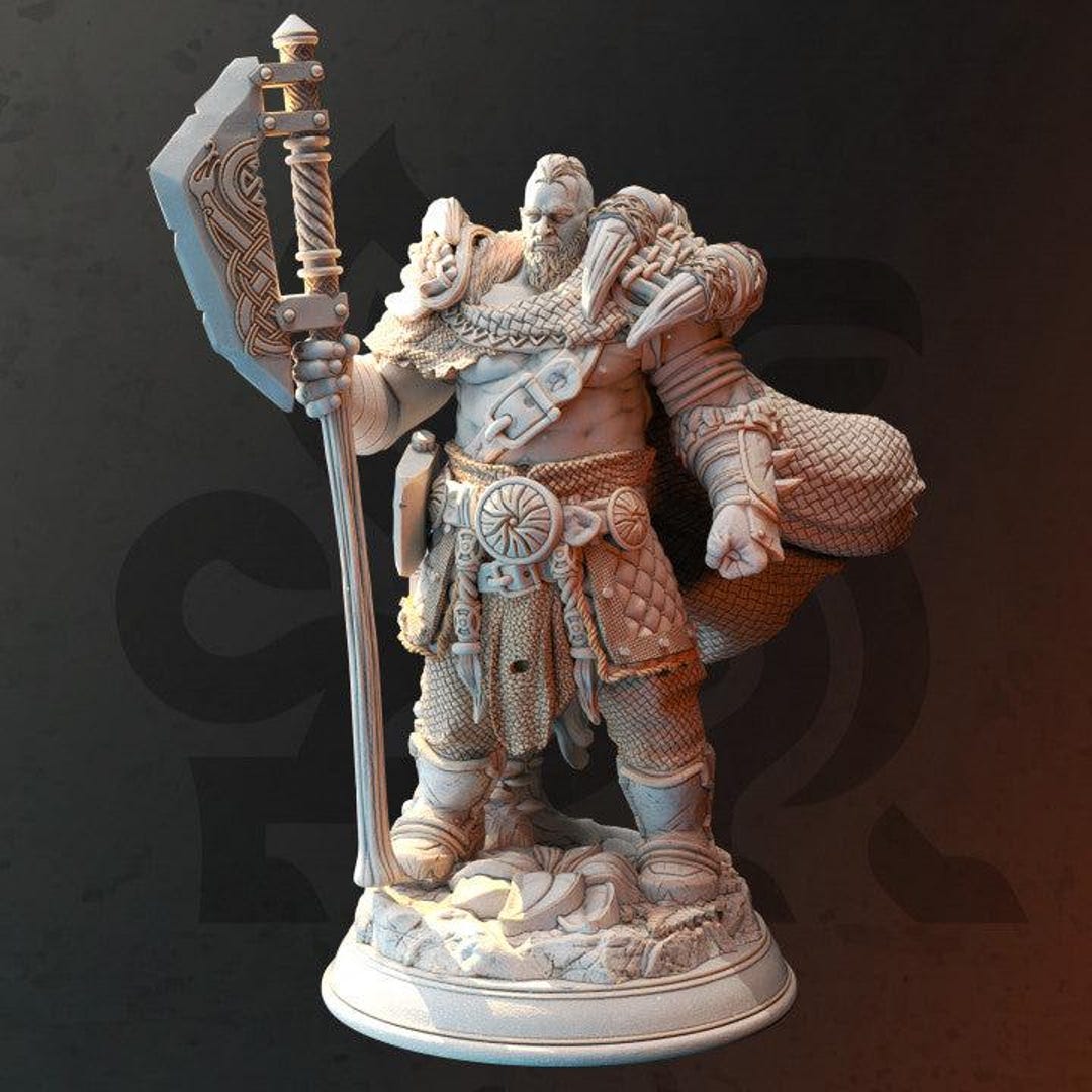 Viking Barbarian Werebear Fighter Miniature (medium) | DM Stash ...