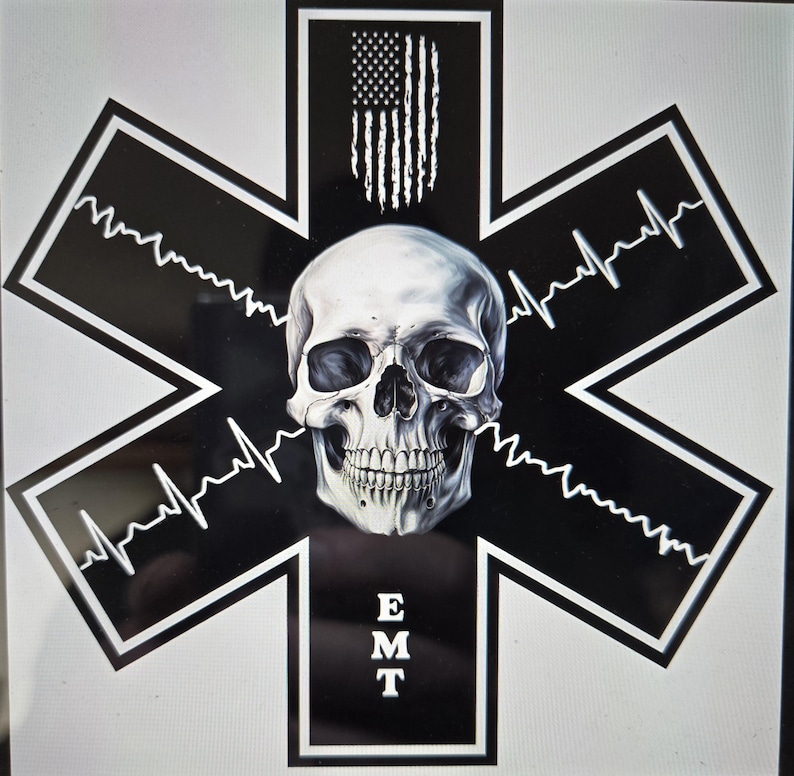 EMT Skull Star of Life PNG - Etsy