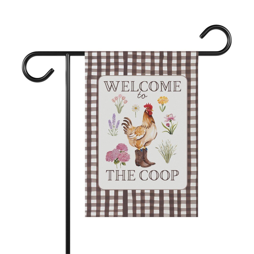 Floral Chicken Coop Welcome Banner | Cute Farmhouse Decor, Backyard ...
