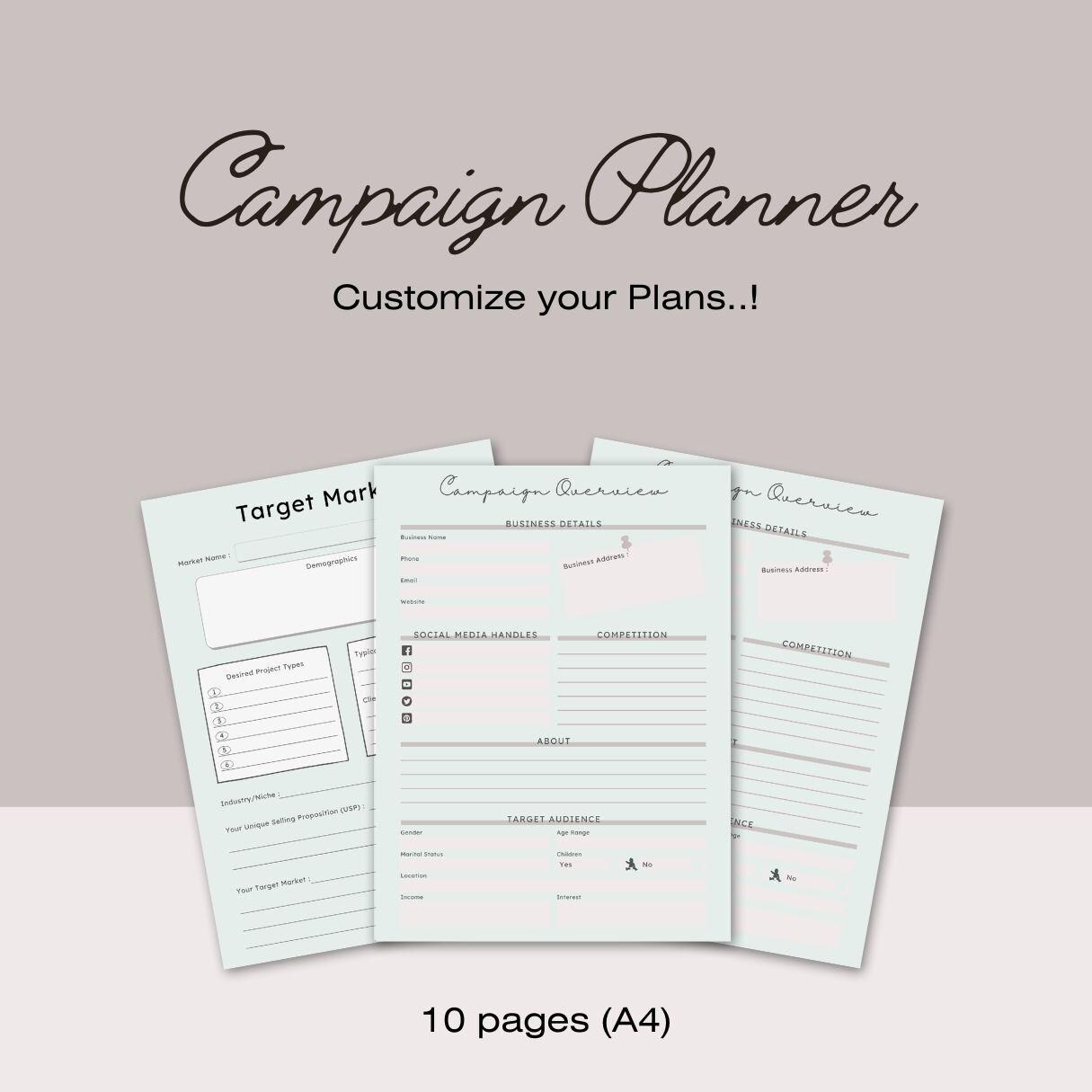 Camping Planner Printable PDF, Trip Packing List, Meal Planner, Travel ...