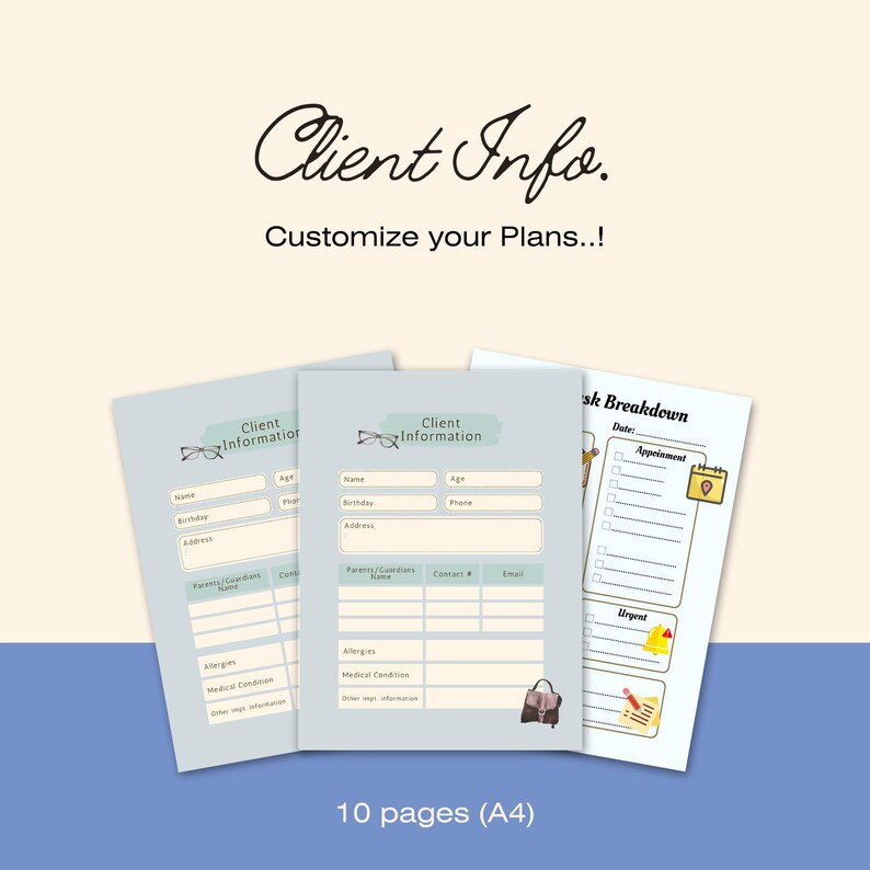 Client Information Sheet Printable PDF, Client Tracker Template, Business Organizer, CRM Sheet ...