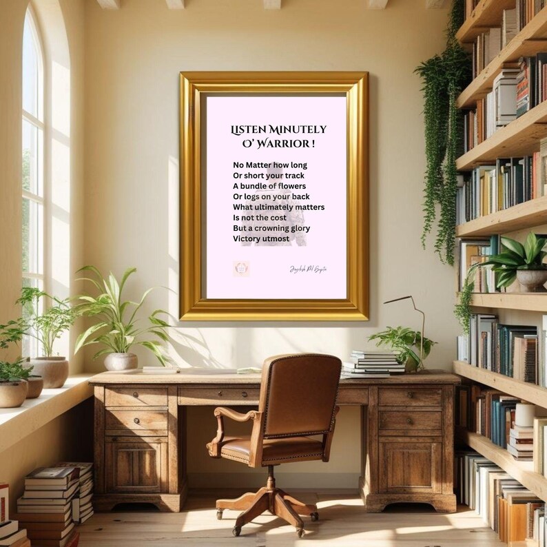 Motivational Warrior Poem Print: Victory Quote Wall Art (digital ...