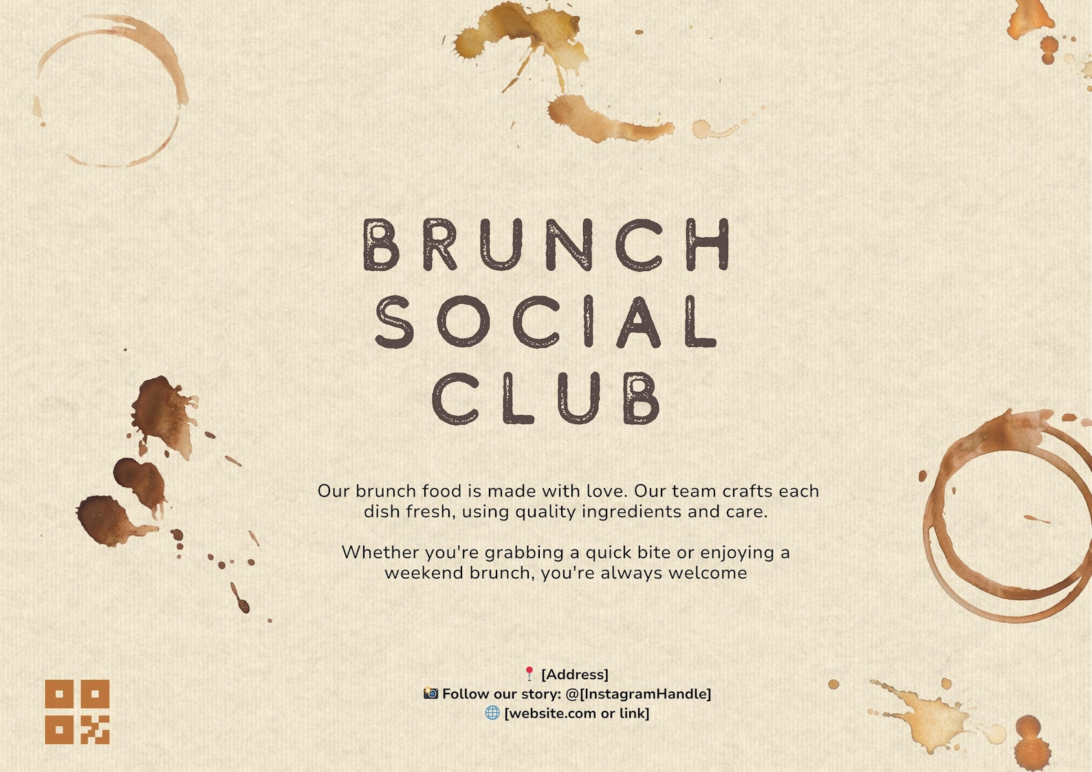Editable Brunch Restaurant Menu Template – Retro Minimalist Restaurant ...
