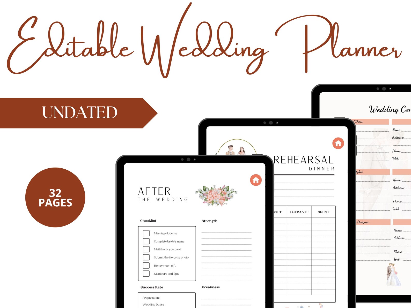 Editable Wedding Planner Printable | Printable Wedding Planner Pages ...
