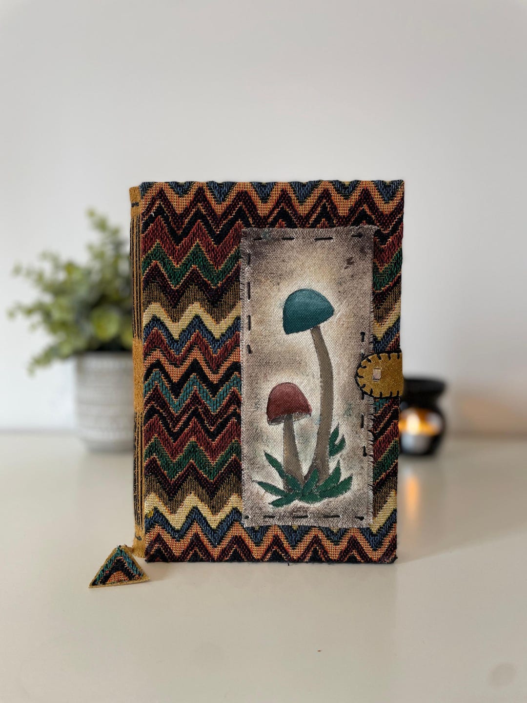 Handmade Notebook With Hand-painted Mushrooms | Fabric-bound Journal ...