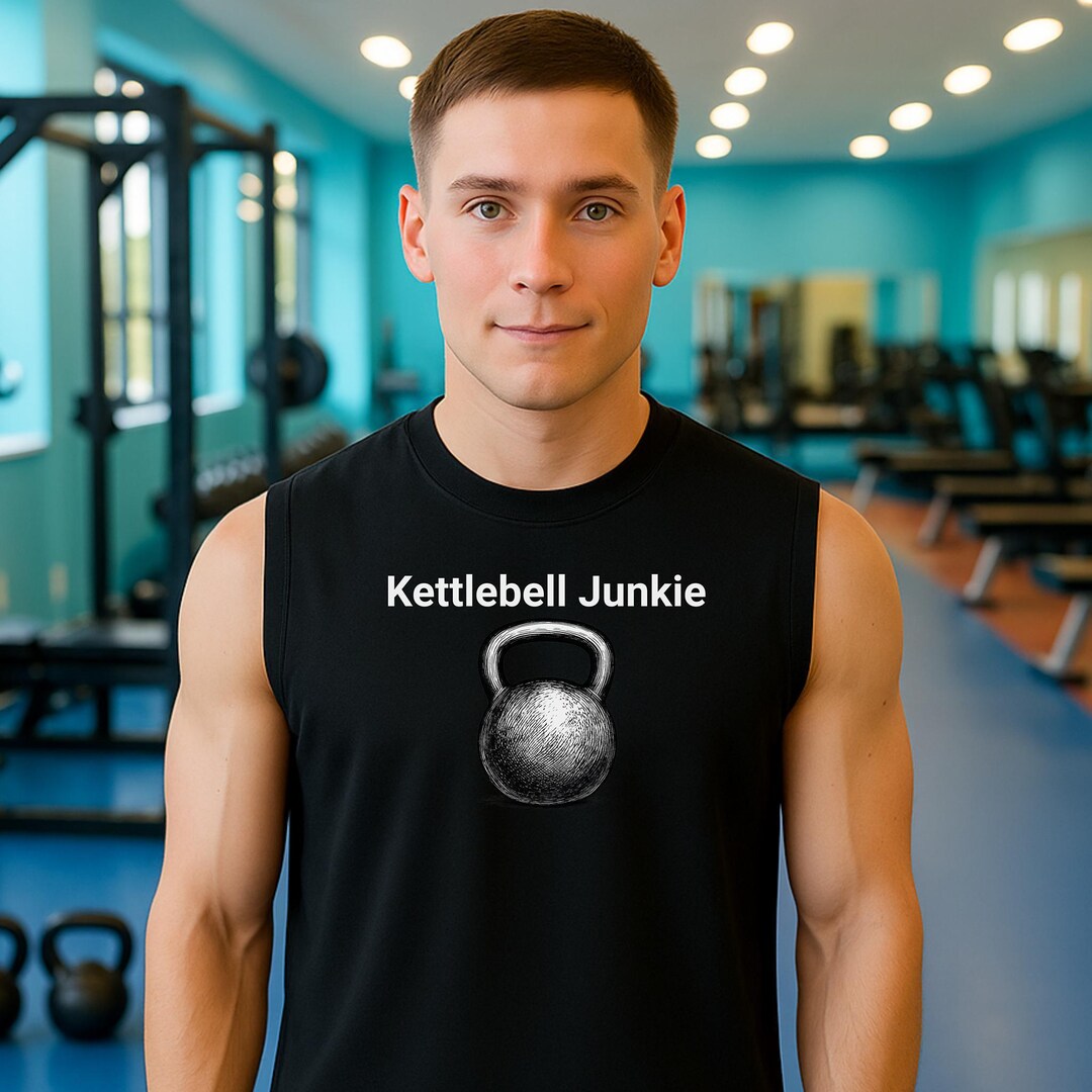 Kettlebell Junkie Muscle Tank, Gym Workout Sleeveless Tee - Etsy
