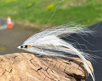 Ruthless Grizzly Cinder Worm / Clam Worm - Flatwing Striper Fly - 2 - Etsy