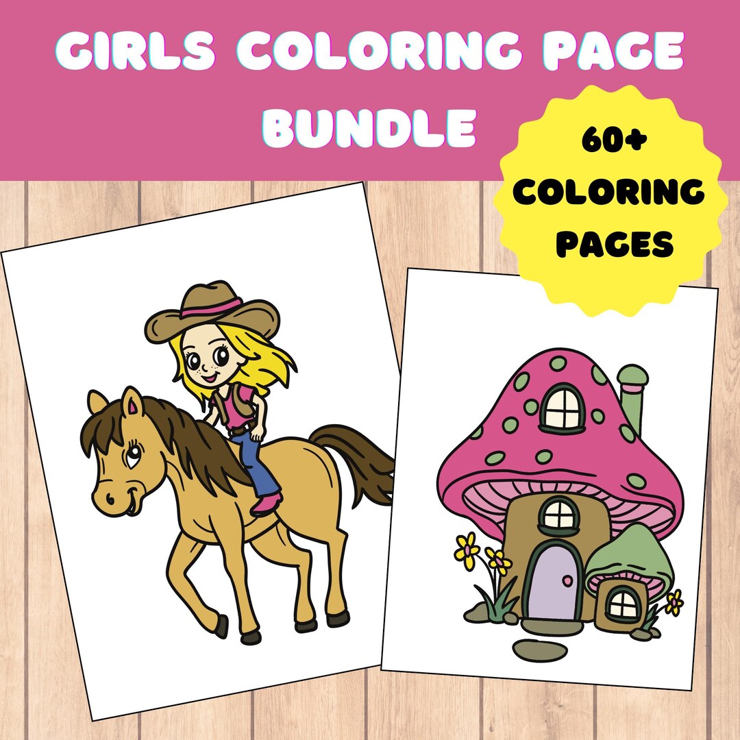 Simple and Easy Girls Coloring Pages. Mermaids, Princesses, Fairies ...