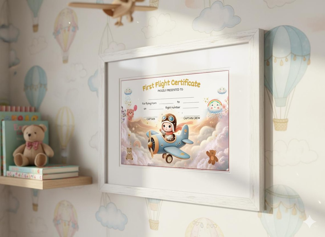 Baby’s First Flight Certificate Instant Download: Printable Travel ...