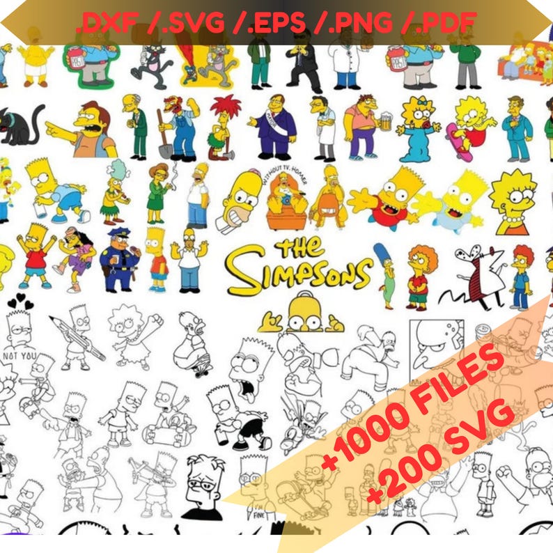 The Simpsons PNG Clipart Mega Bundle – +1000 Files | +200 Svg | HD ...