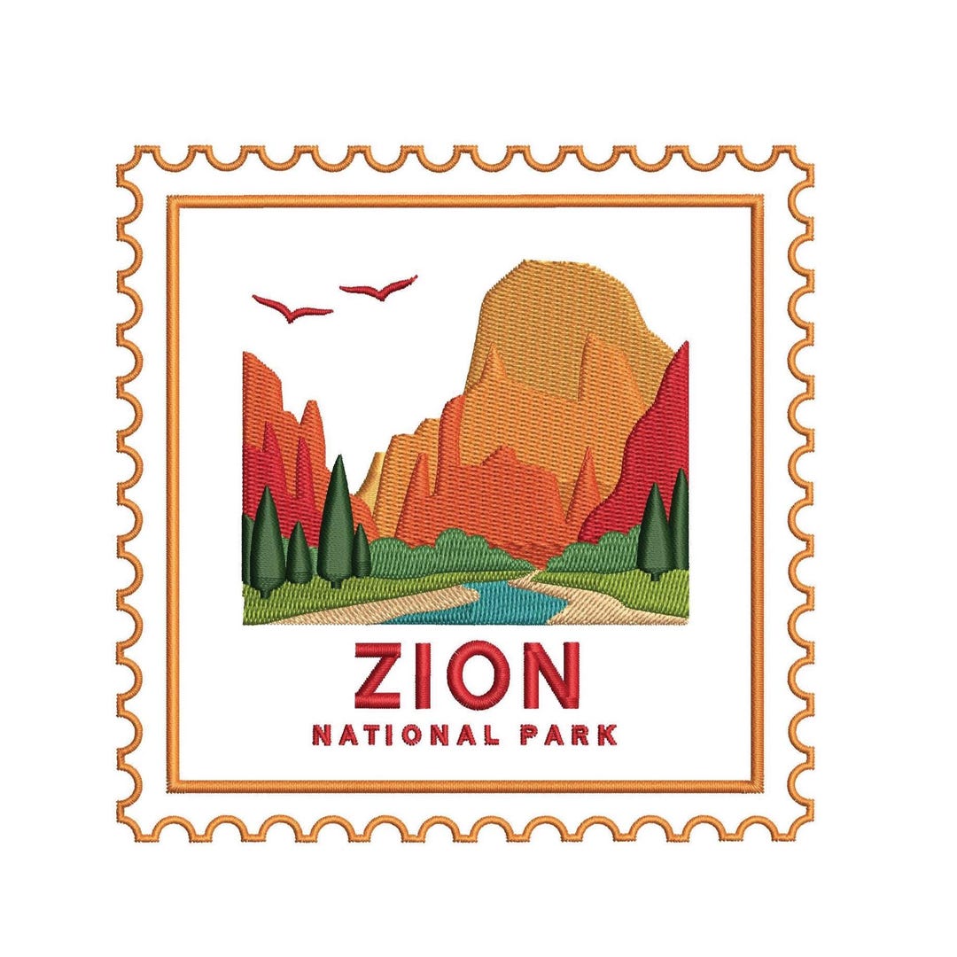 Zion National Park Embroidery Design, Utah State Machine Embroidery Pes ...