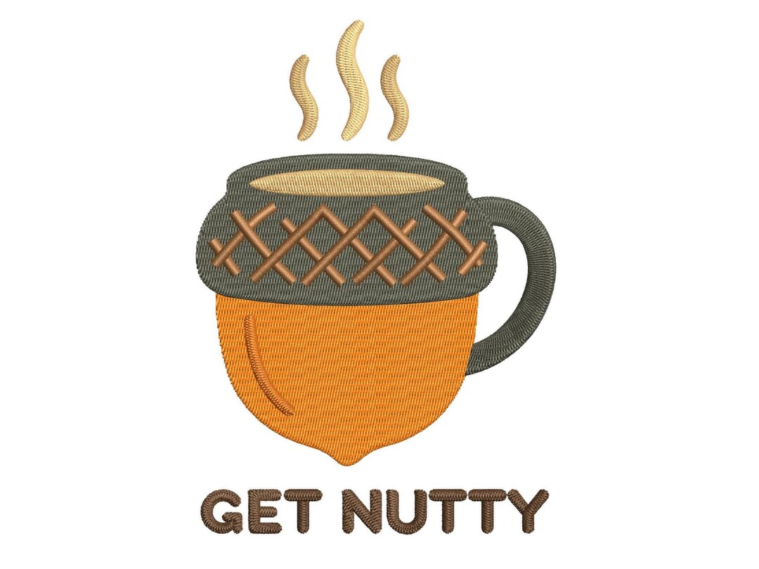Fall Embroidery Design: Acorn Drink Autumn Embroidery, Nut Leaves Tree ...