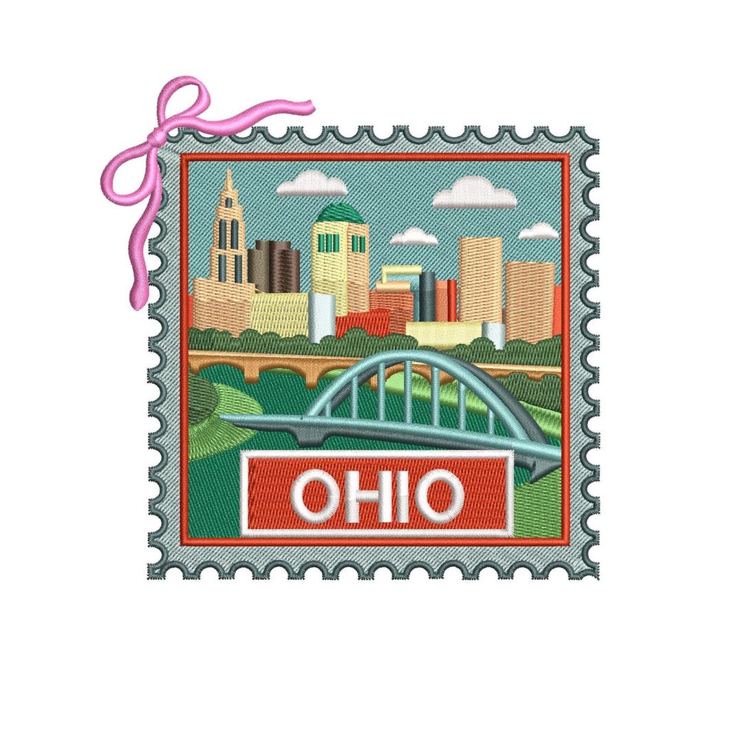 Ohio Embroidery Design, Ohio Skyline Cityscape Embroidery, Columbus ...