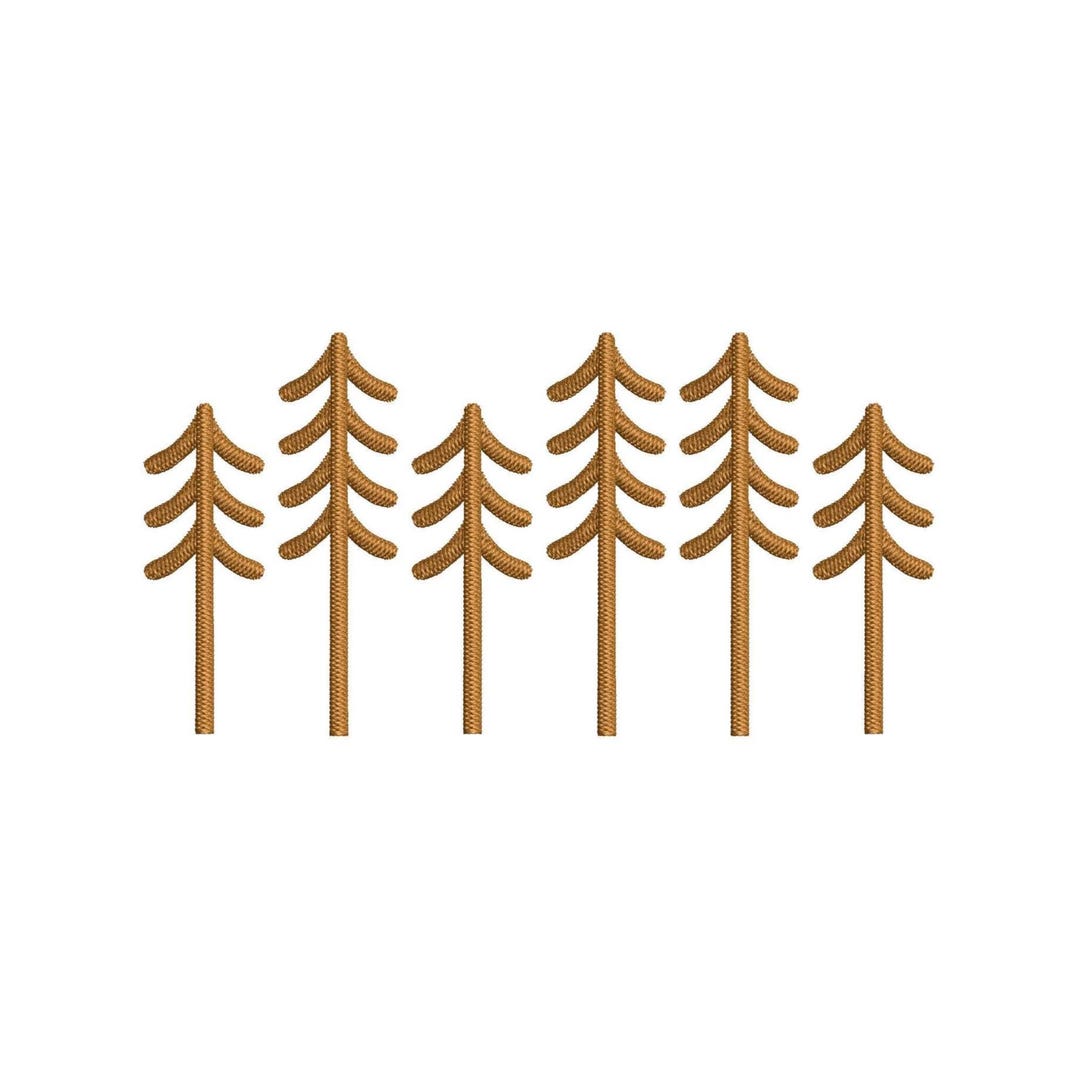 Camp Trees Embroidery Design BUNDLE, Minimalistic Tree Pines Embroidery ...