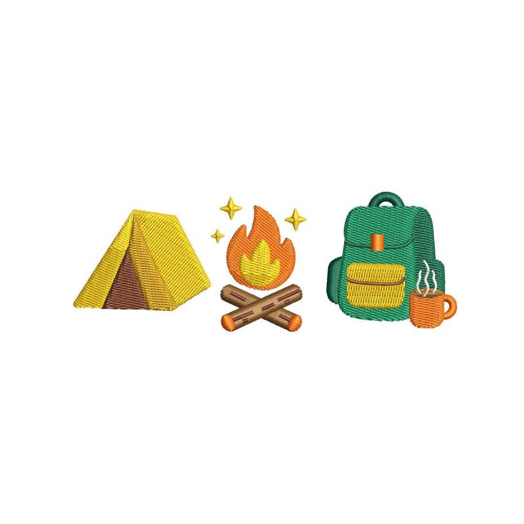 Camp Embroidery Design, Hiking Embroidery, Outdoor Embroidery Nature ...