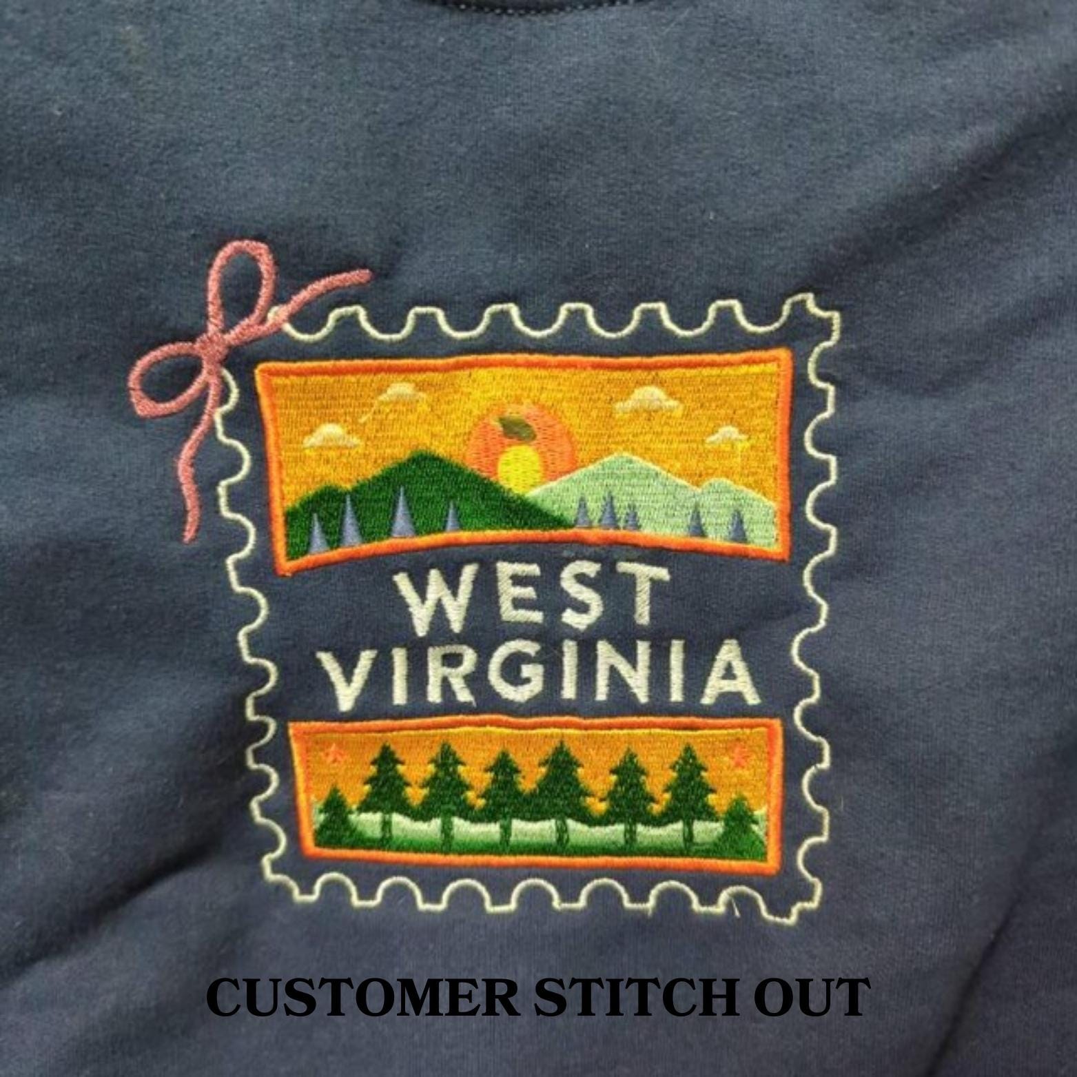 7 Sizes West Virginia Embroidery Design, State Emblem Embroidery ...