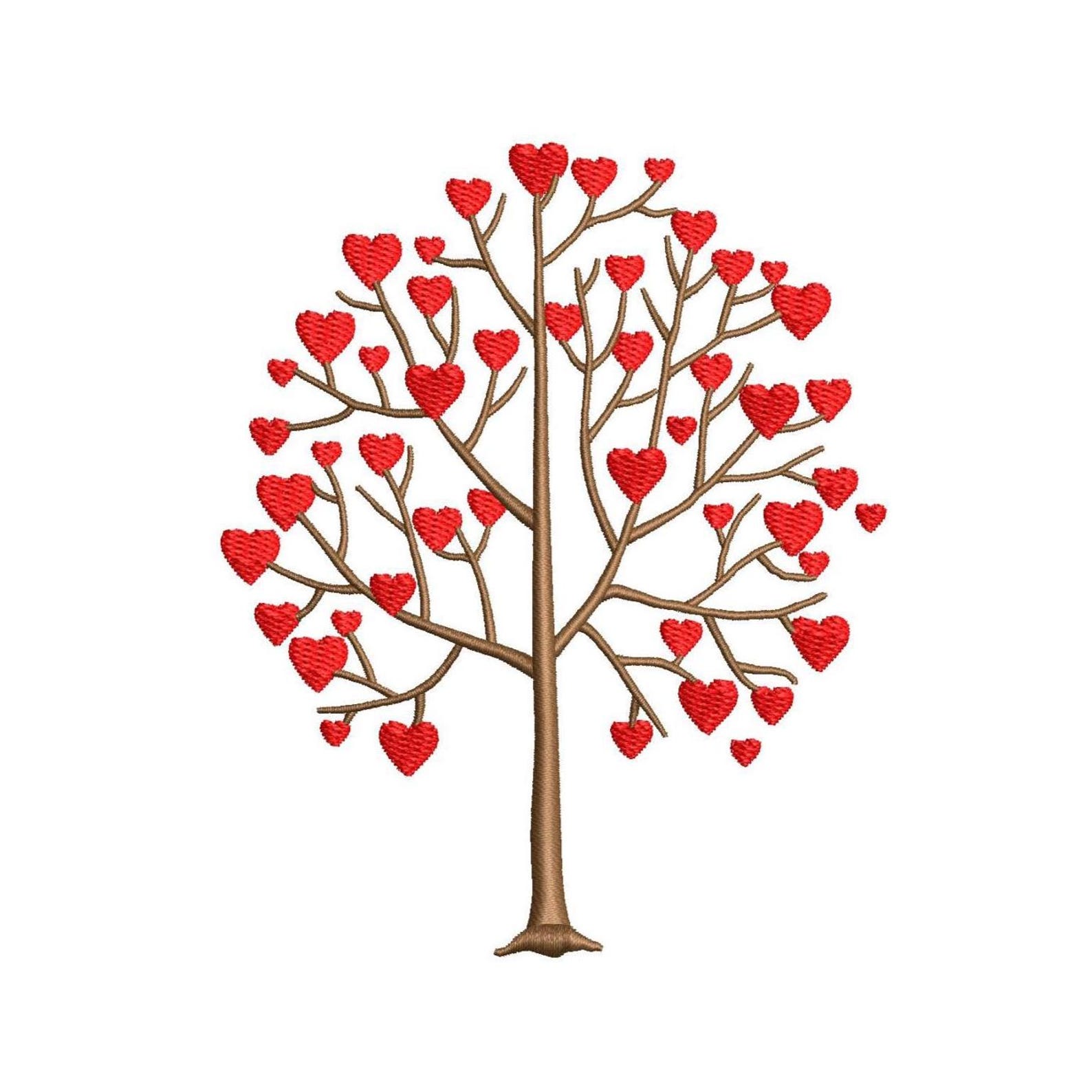 Heart Tree Embroidery Design, Simple Love Embroidery Nature Embroidery ...