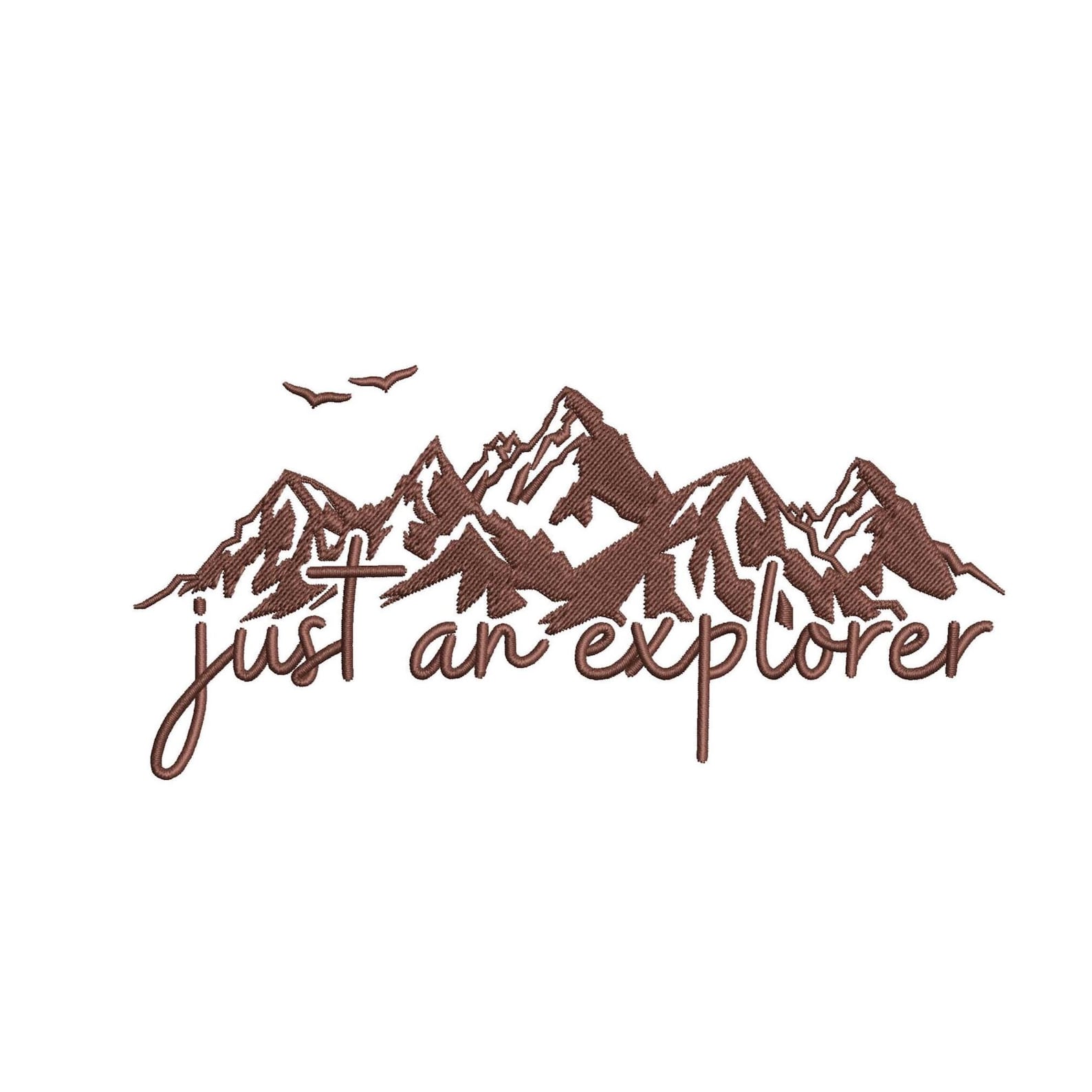 Just an Explorer Mountain Embroidery Design, Nature Hiking Camping ...
