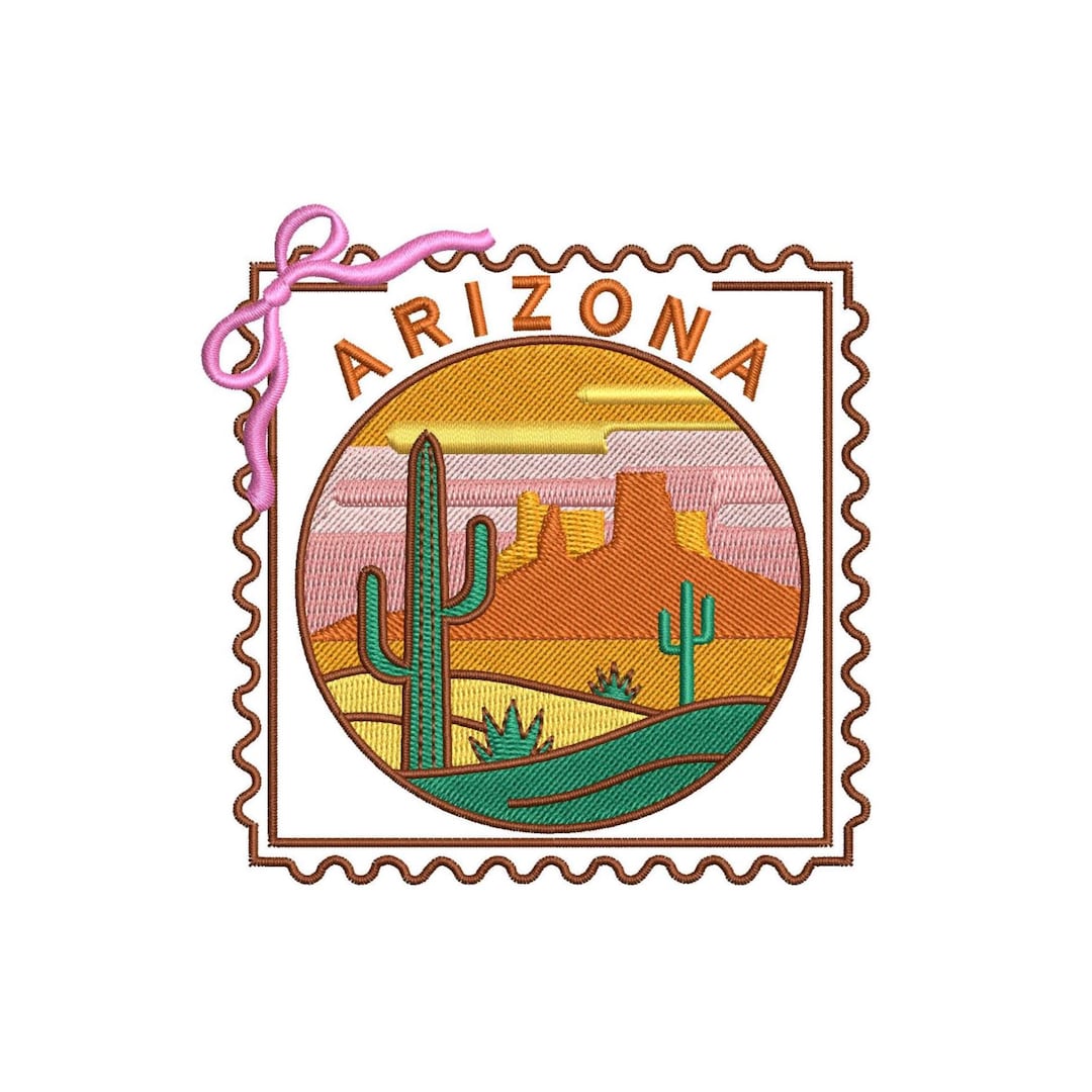 Arizona Embroidery Design, State Emblem Embroidery, Southwestern State ...
