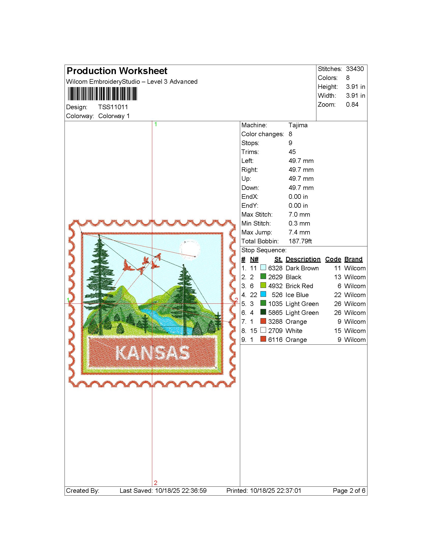 Kansas Embroidery Design, Kansas Nature River Emblem Embroidery ...