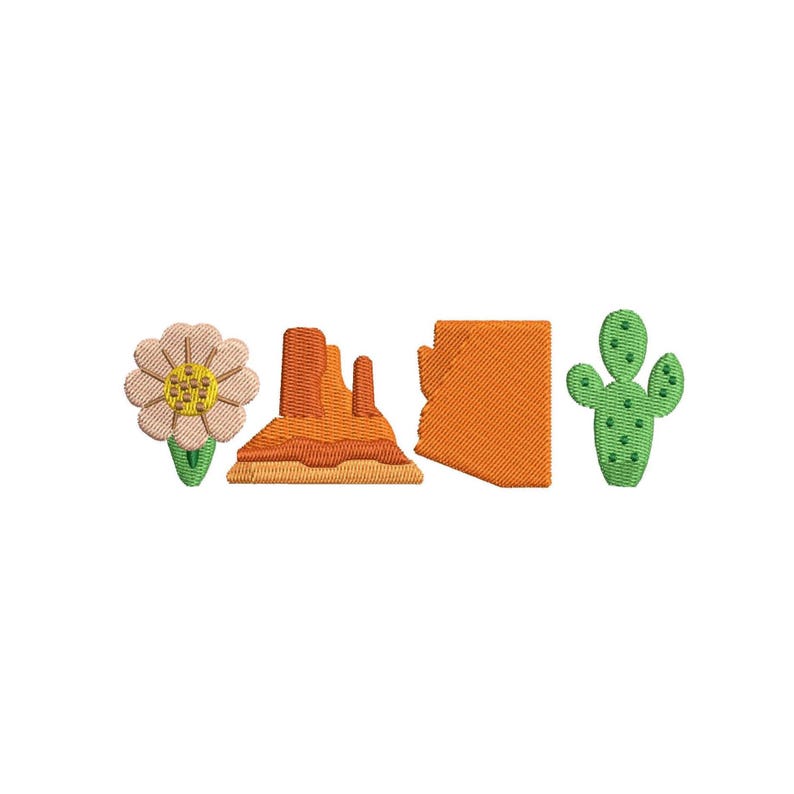 Arizona State Embroidery Design, USA Travel Souvenir Embroidery File ...