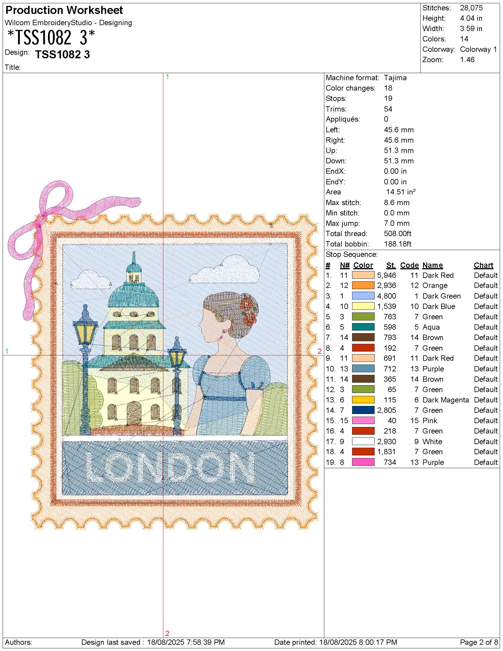 Classic London Regency Era Embroidery Design, Travel Postage Scene ...
