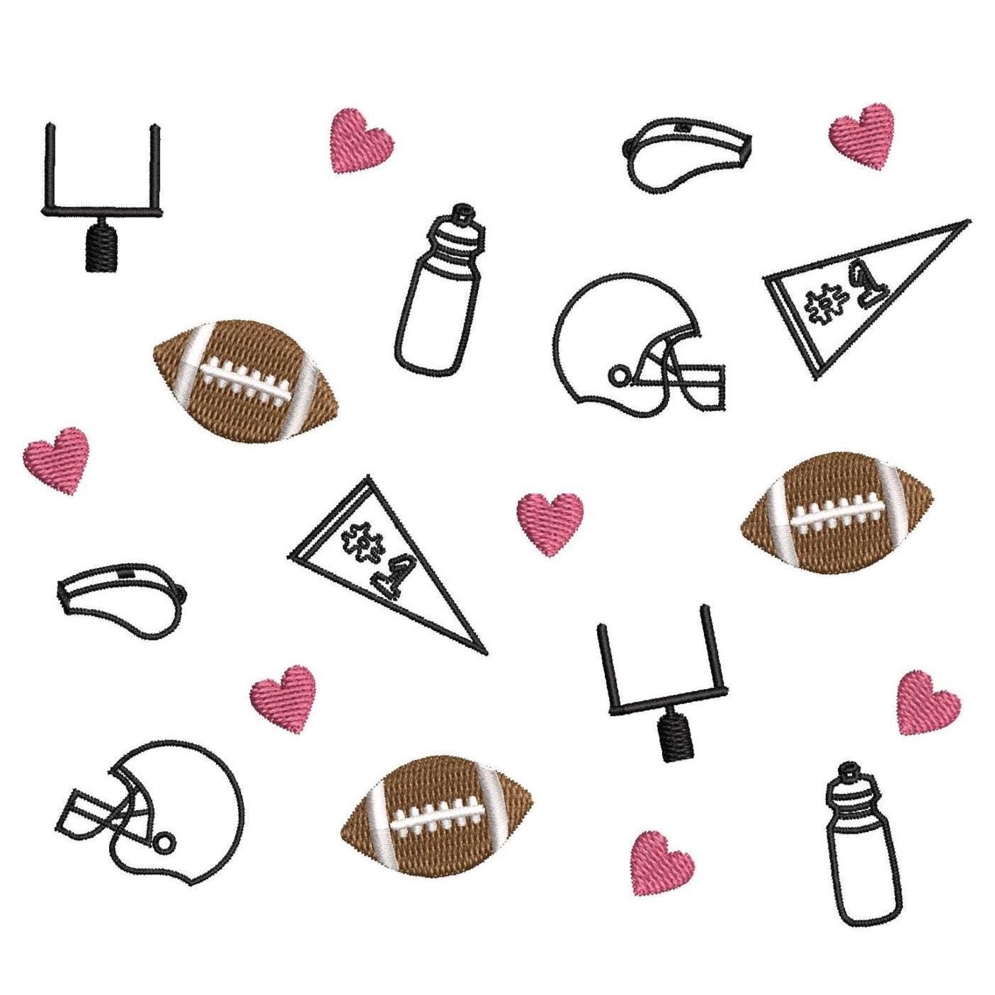Football Embroidery Seamless Pattern, Sports Embroidery Design, Sports ...