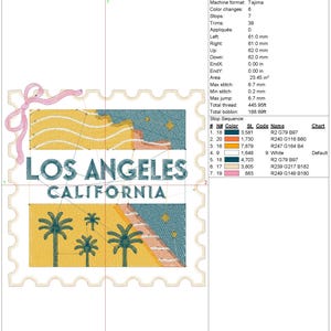 California Embroidery Design, Los Angeles Embroidery, Pacific State ...