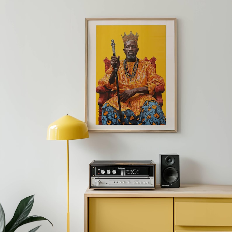 African King Art Print: Modern Realism Wall Decor - Etsy