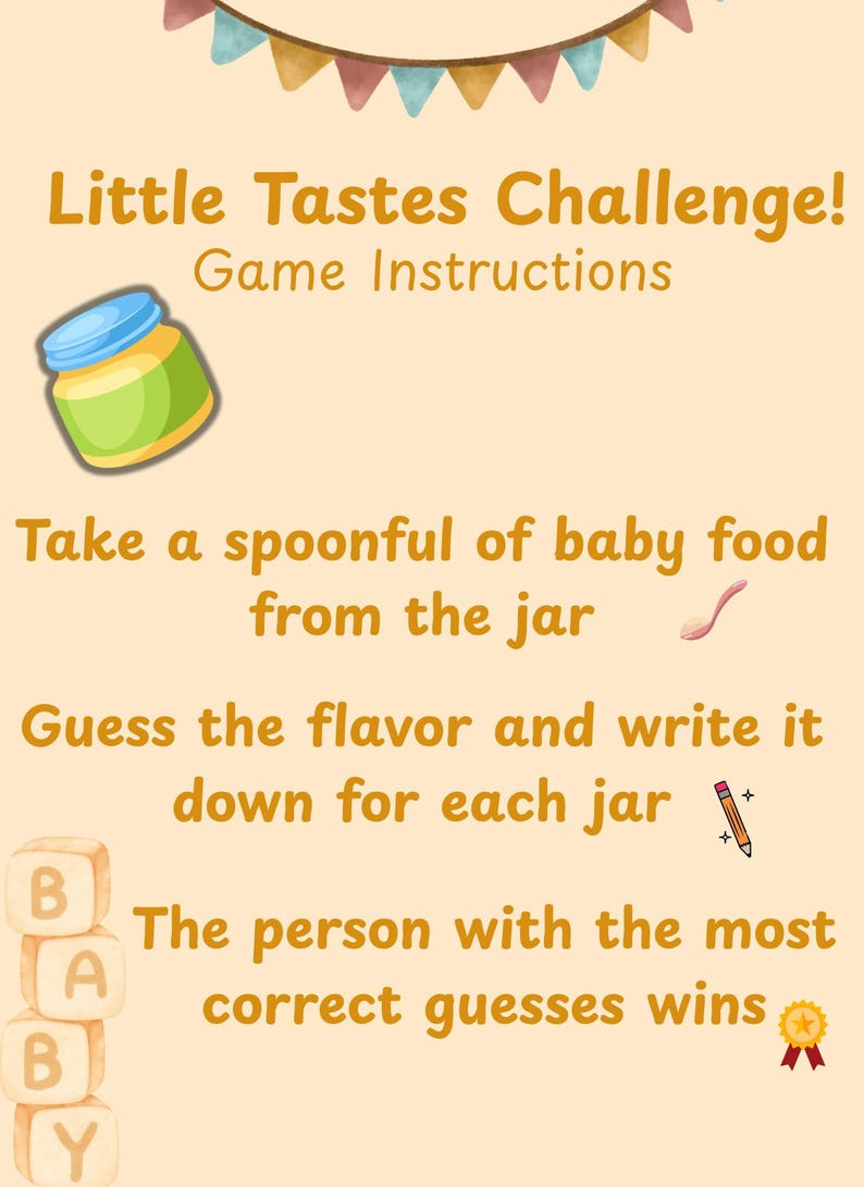 Little Tastes Challenge- Baby Shower Games - Etsy