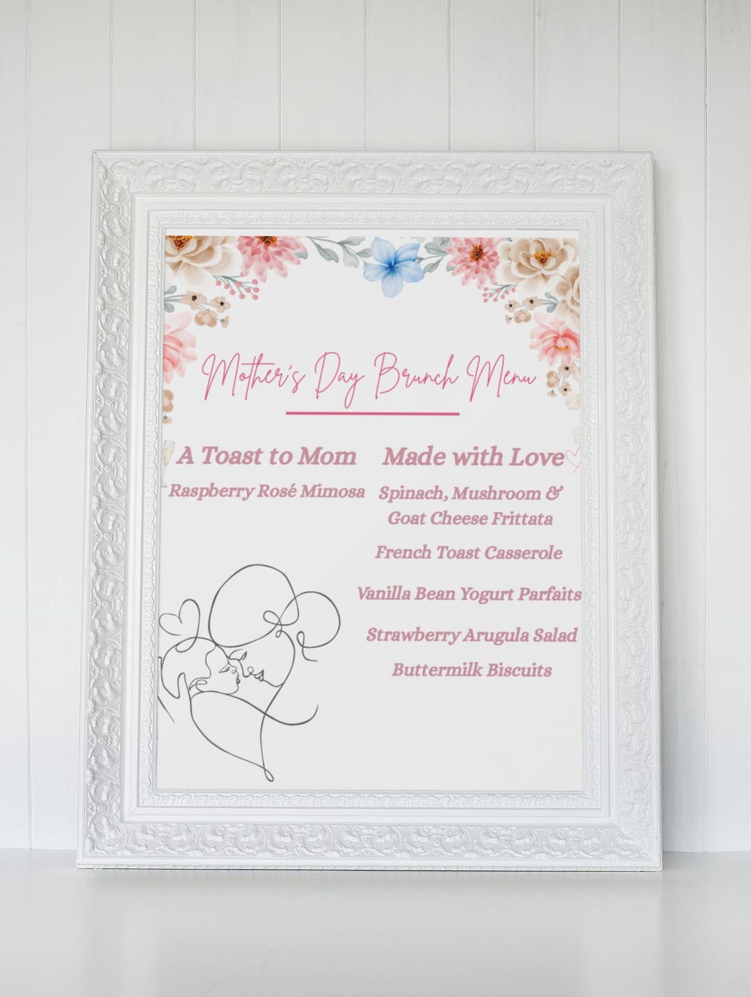 Editable Mother’s Day Brunch Menu Template – Custom Printable Menu PDF ...