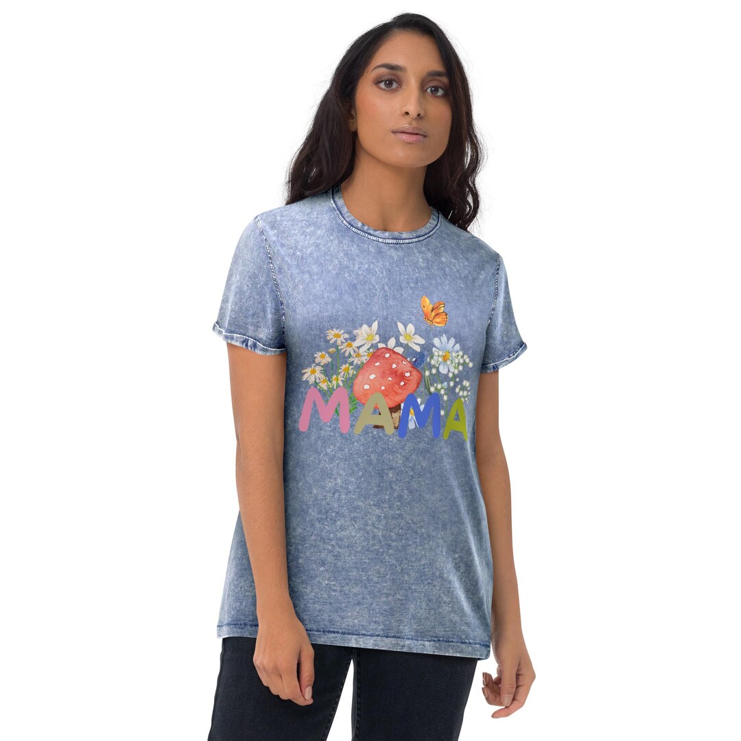 Denim T-shirt - MAMA Hobo Garden - Etsy