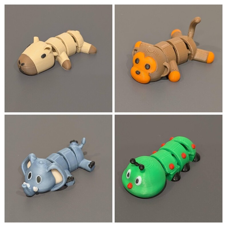 3D Printed Articulated Animal Fidget Toy: Sensory Mini Figures (new ...