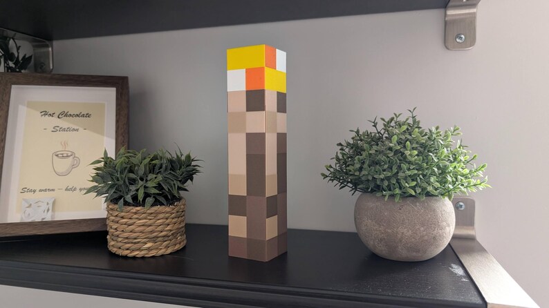 Minecraft Inspired Pixelated Torch - 3D Printed - Remoted Controlled - Etsy